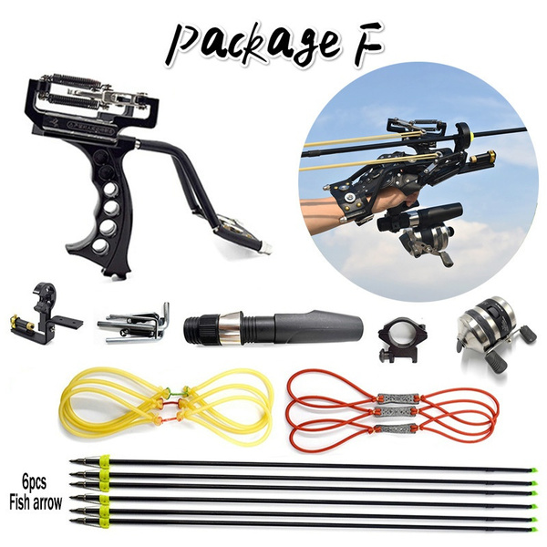 Heavy Fishing Shooting Slingshot Set Fishing Bow Hunting Catapult with ...