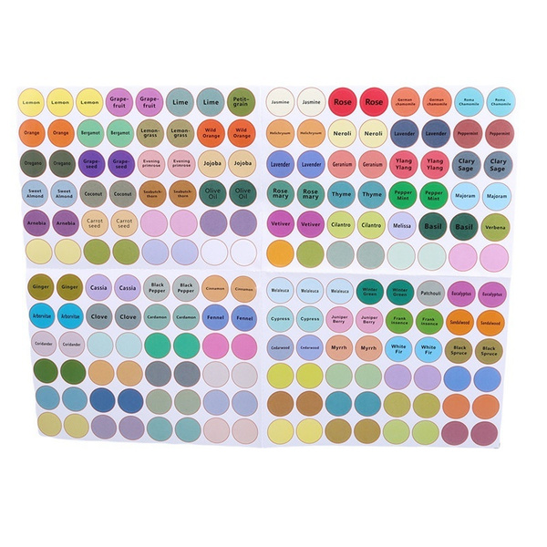 Label Sticker Round Bottle Labels Rounded Tag Stickers Adhesive Oil ...