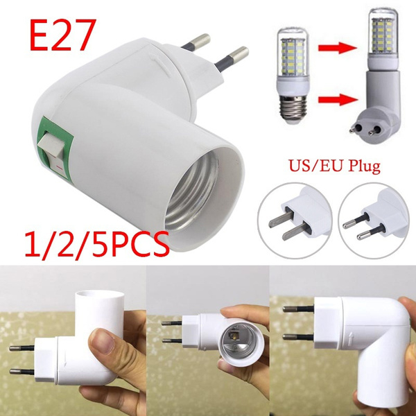 1/2/5PCS EU/US Plug PP To E27 Base Socket Converter Splitter Lamp ...