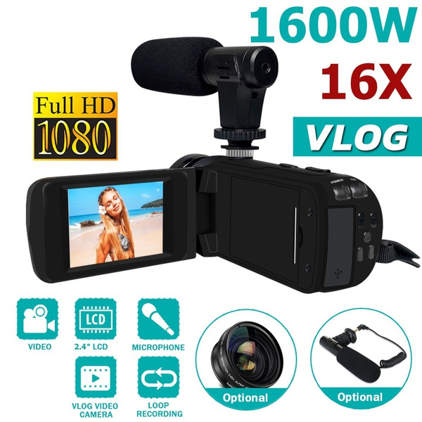 720P/1080P Vlog HD Video Camera Digital Zoom Camcorder For YouTube 270 ...