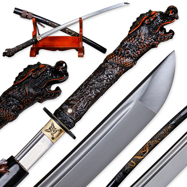 41 inches, katana, hand forged, sharp, full Tang, Tyrannosaurus samurai ...