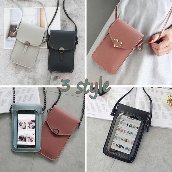 Small Mini Cellphone Leather Crossbody Bag PU Leather Women Purse with ...