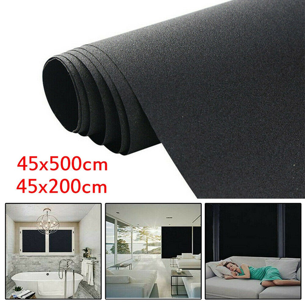 Blackout Window Light Blocking Privacy Film Black Window Sticker Non ...