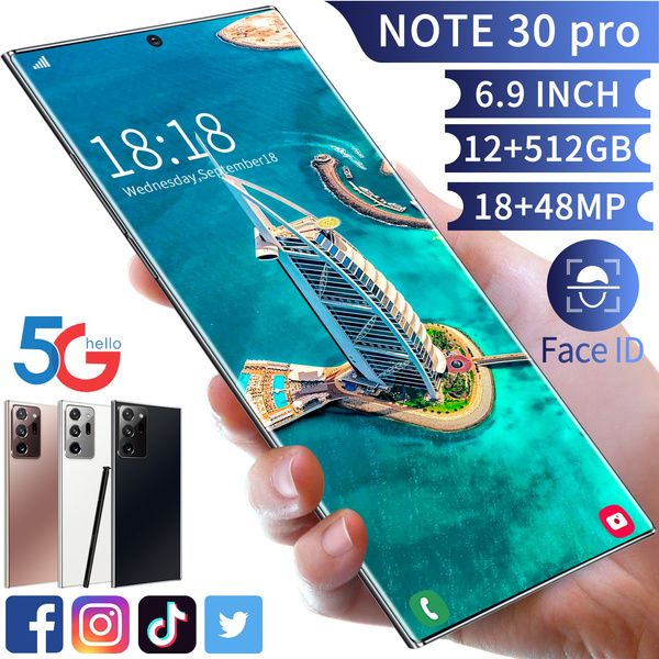 NEW Note30pro Smartphone with12 +512 GB Large Memory 6.9inch Full ...