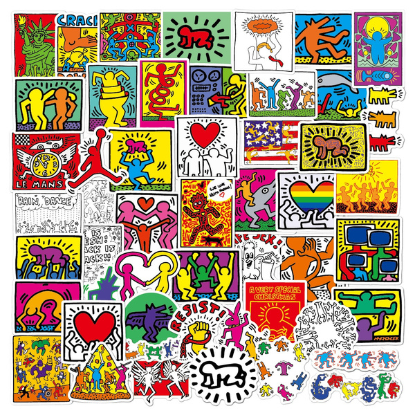 15/50PCS Keith Haring Street Graffiti Personality Notebook Suitcase ...