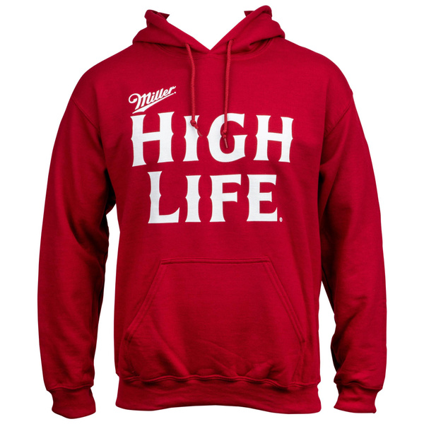 Miller High Life Text Logo Red Hoodie | Wish