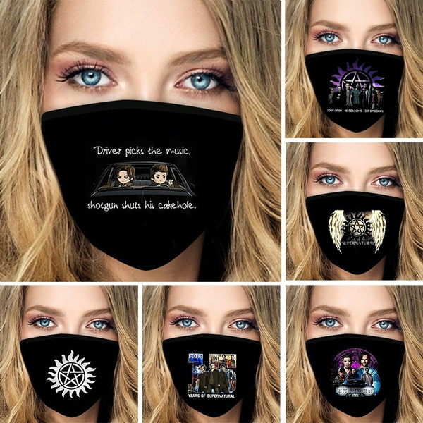 New Fashion Supernatural Print Facemask Supernatural Mask Washable Mask ...
