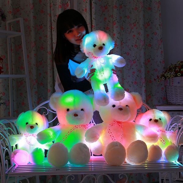 NEW 30/50cm Creative Light Up LED Teddy Bear Stuffed Animals Plush Toy ...