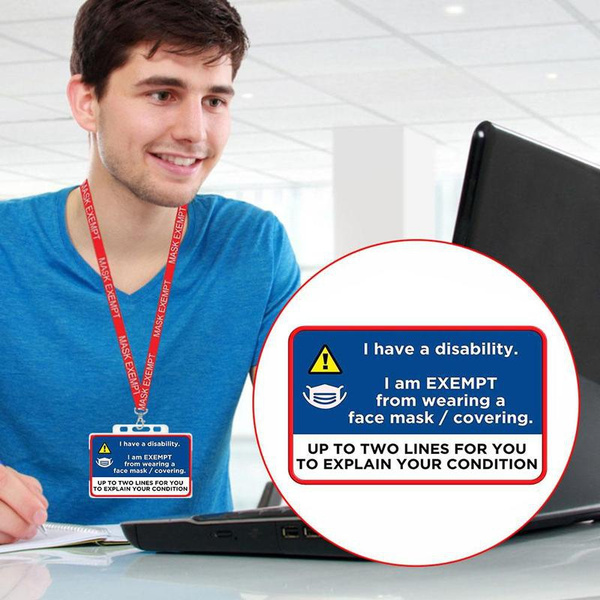 Practical Durable Travel Id Card Mask Exemption Card Indicate No Face ...