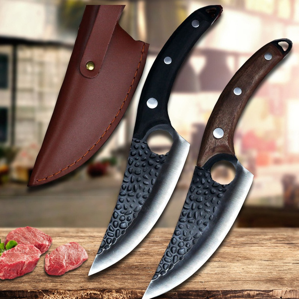 2020 Cleaver Boning Knives 6 Inch Serbian Knife With Leather Sheath ...