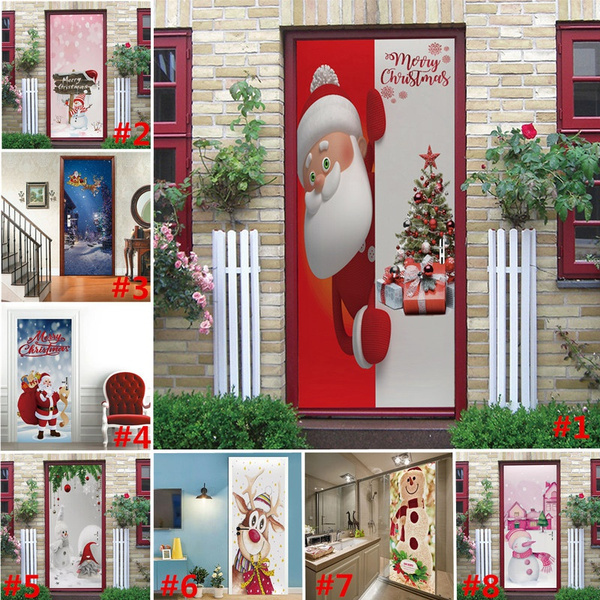 17 Style Christmas Decorations — PVC Waterproof Self-adhesive Wall ...