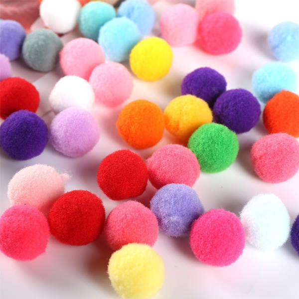 100-500Pcs/lot Mixed Soft Round Shaped Pompom Balls Fluffy Pom Pom for ...