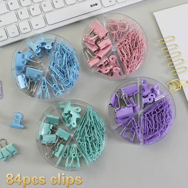 1 Box Multifunctional Combination Metal Clip Set Cute Binder Clips ...