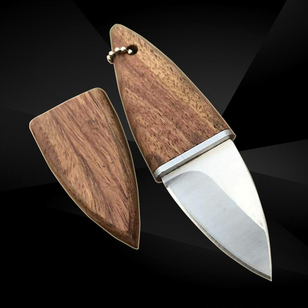 Outdoor Pocket Knife Mini Paring Knife Olive Wood Handle Chef Cleaver ...