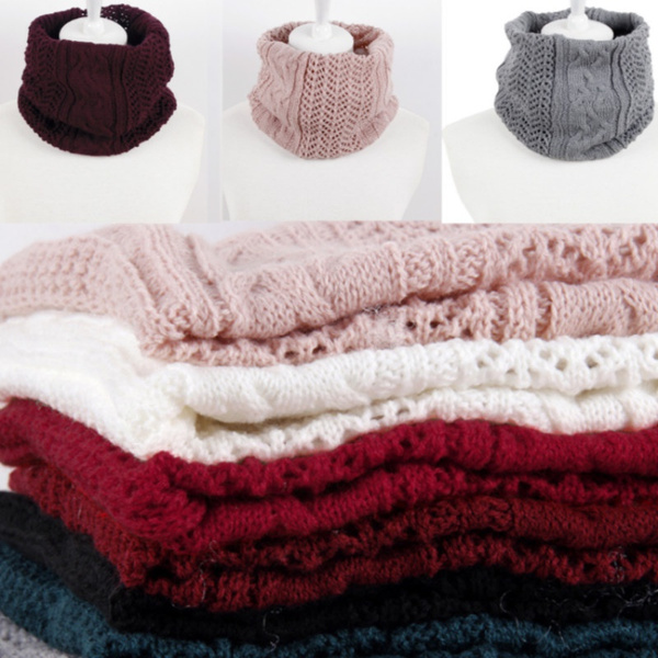 Unisex Hollow Twist Knitted Solid Color Warm Pullover Scarf Autumn ...