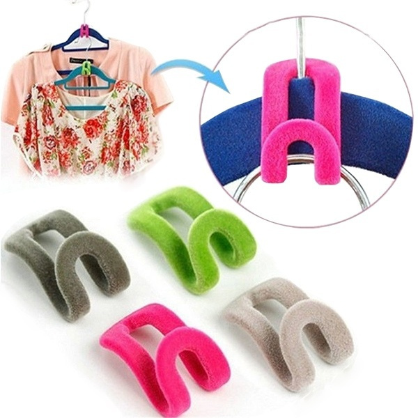 5pcs/10Pcs Mini Creative Hooks for Clothes Hangers Flocking Clothes ...