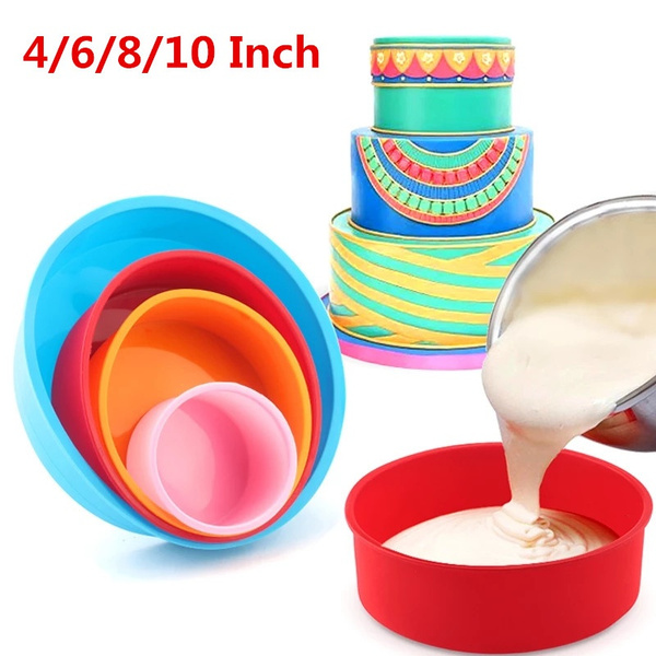 Silicone Cake 6 8 10 // Inch Round Shape Mold Kitchen Bakeware DIY ...