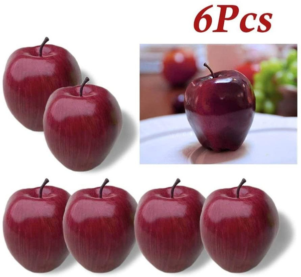 Lifelike 6pArtificial Apples Plastic Red DeliciouFruit Display for ...