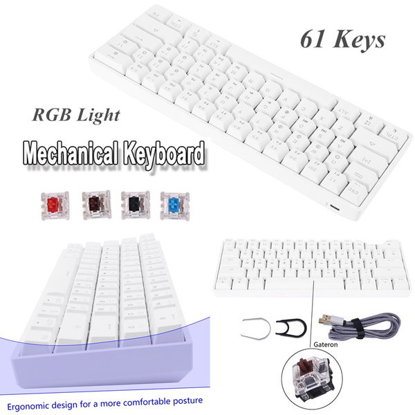 SK61 Portable 60% Mechanical Keyboard Gateron optical Switches RGB ...