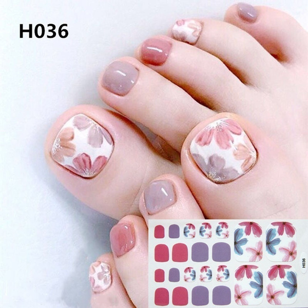 1PC(including 22 Stickers) Colorful Series Toenail Manicure Stickers ...
