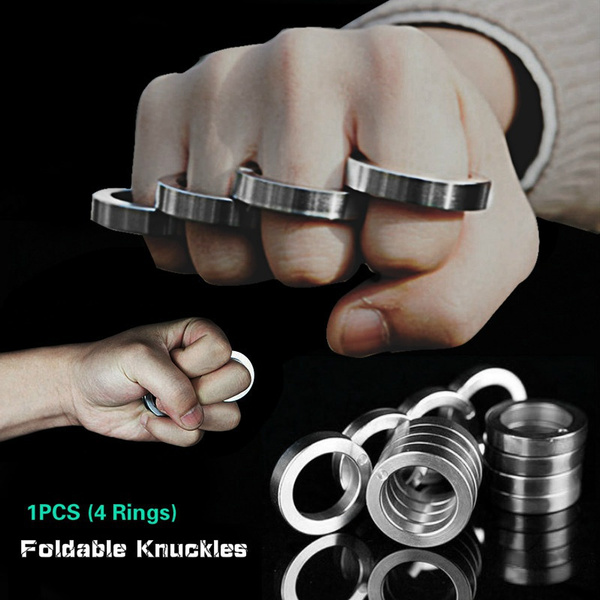 New Self-defense Tool 4-finger Fist Clasp Iron Fist Hand Support ...
