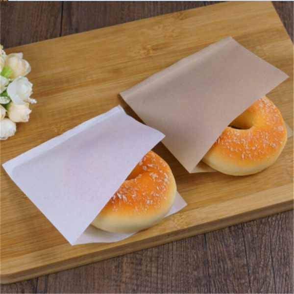 100pcs/set DIY Doughnut Paper Bags Oilproof Bread Craft Bakery Food ...
