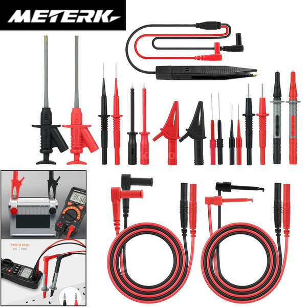 Meterk MK30 21pcs Electronic Test Lead Kits Multimeter Lead with ...