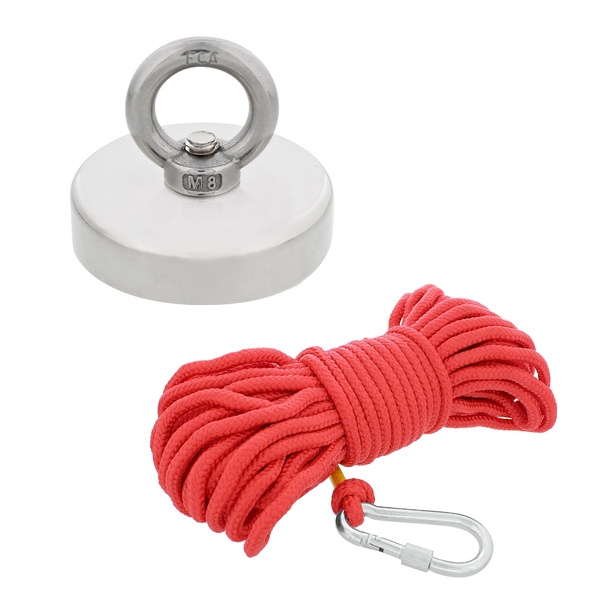 Fishing Magnet and Rope - Treasure Hunting Underwater Magnet, 330 lb ...