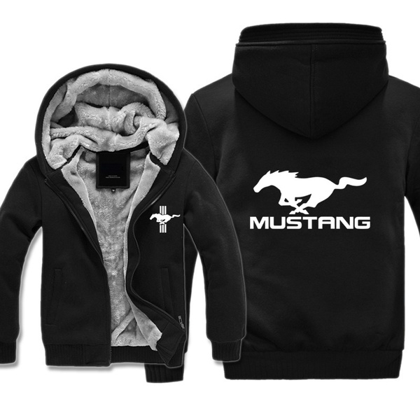Ford Mustang Hoodie Jacket winter men's neutral casual wool lining men ...