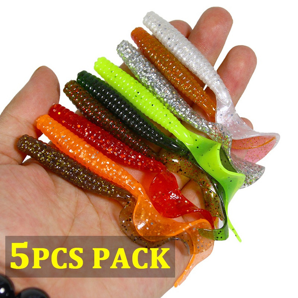 Soft Fishing Lures Fish Larvae Bait Sinking Bass Wobbler Silicone ...