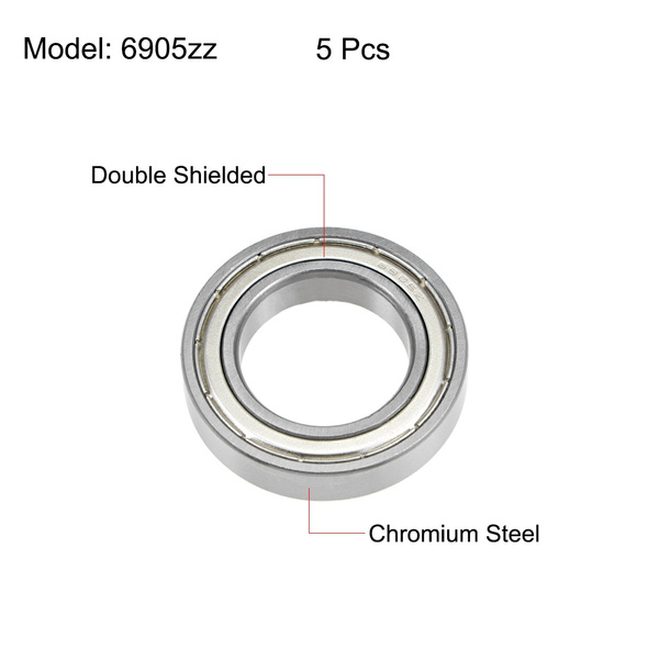 6905ZZ Deep Groove Ball Bearings 25x42x9mm Double Shielded Chrome Steel P6 5pcs | Wish