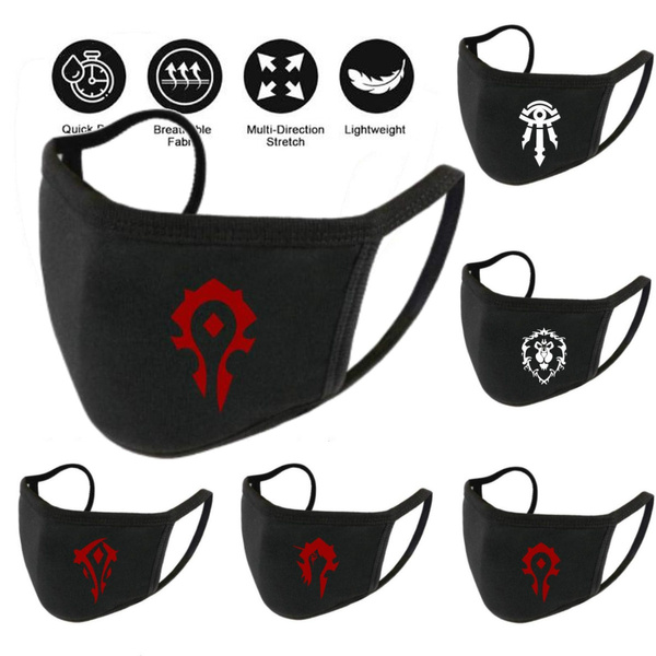 Fashion Black Mask, World of Warcraft Face Mask, Horde Mask, Adult ...