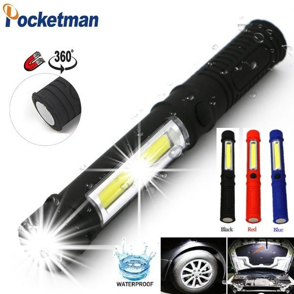 COB Portable Mini Flashlight with Magnet Pen-shaped Flashlight Work ...