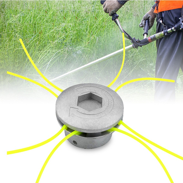 Universal Aluminium Trimmer Head String Set Garden Grass Brush Cutter ...