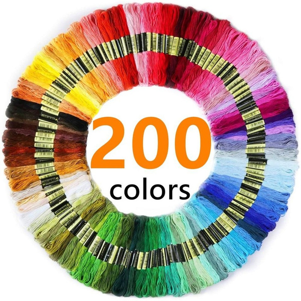 Embroidery Thread 200 Colors Embroidery Floss DMC Premium Rainbow ...
