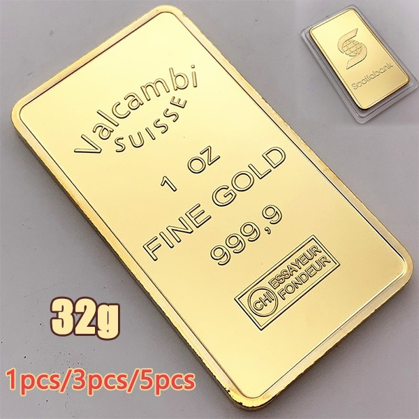 Swiss Foreign Currency Square Gold Commemorative Coin 32g 1PCS / 3PCS ...