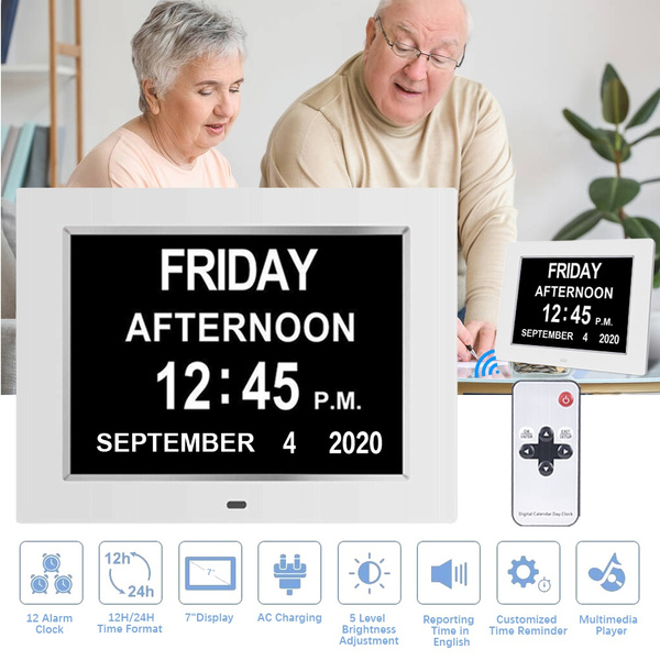 New 7-Inch LCD Dementia Digital Calendar Day Clock Large Letter Year ...