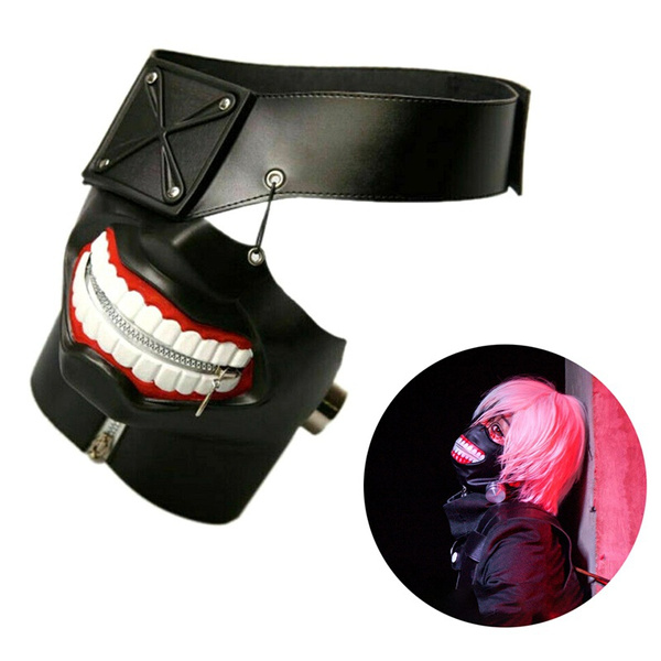 Anime Cosplay Mask Tokyo Ghoul Kaneki Ken Adjustable Zipper Masks PU ...