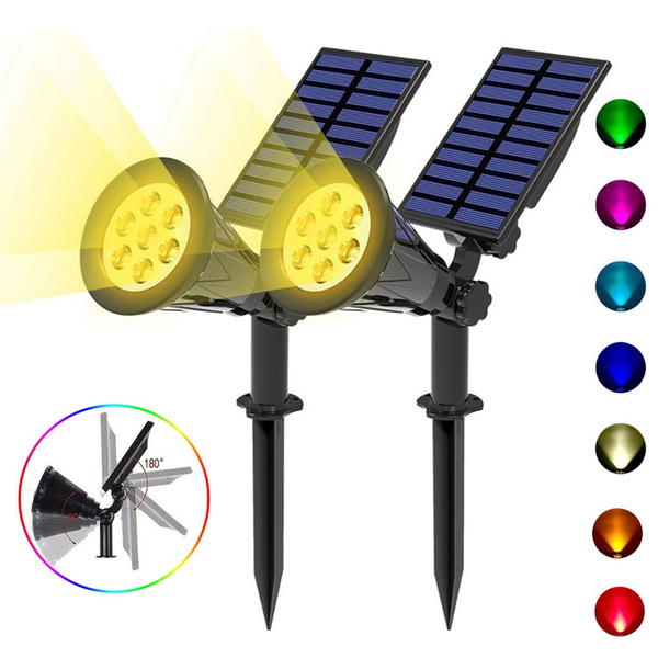 Adjustable Solar Spot Lights Automatic Color Changing Garden Light IP65 ...