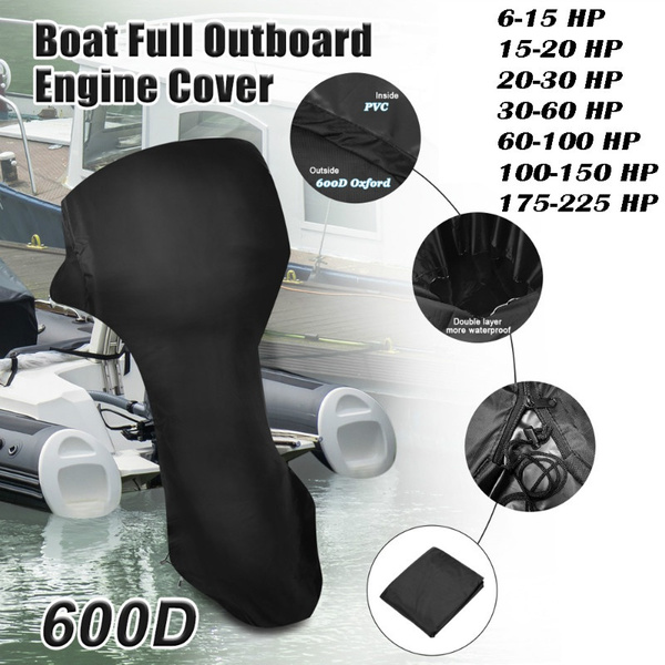 7 Sizes Motor Waterproof Black 600D Boat Full Outboard Engine Cover | Wish