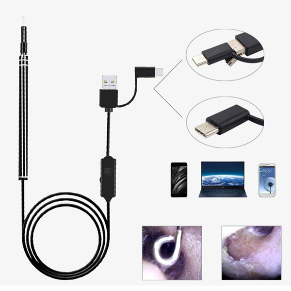 3 in 1 USB Ear Cleaning Endoscope Visual Earpick With Mini Camera HD ...