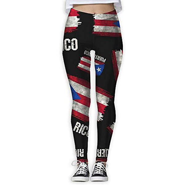 Puerto-Rico-Flag Women High Compression Pants Leggings Fitness Power ...