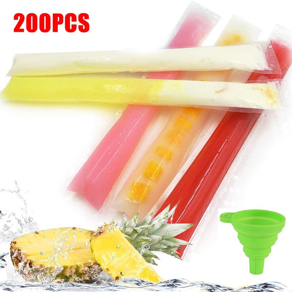 200PCS DIY Popsicle Mold Bags Disposable Icepop Bags BPA Free Popsicle ...