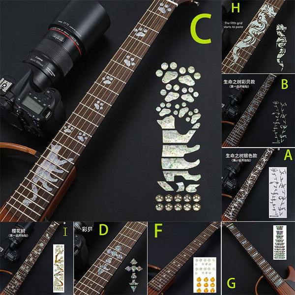 9 Style Cool Guitar Fingerboard Sticker Guitar DIY Decoration Sticker ...