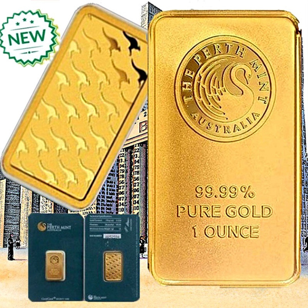 Australia Original Perth Mint Green and Black 1oz Gold Bar and ...