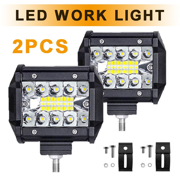 1 pair 60W 4 inch Work Lights Spot Flood 20 LED Light Bar Offroad ...