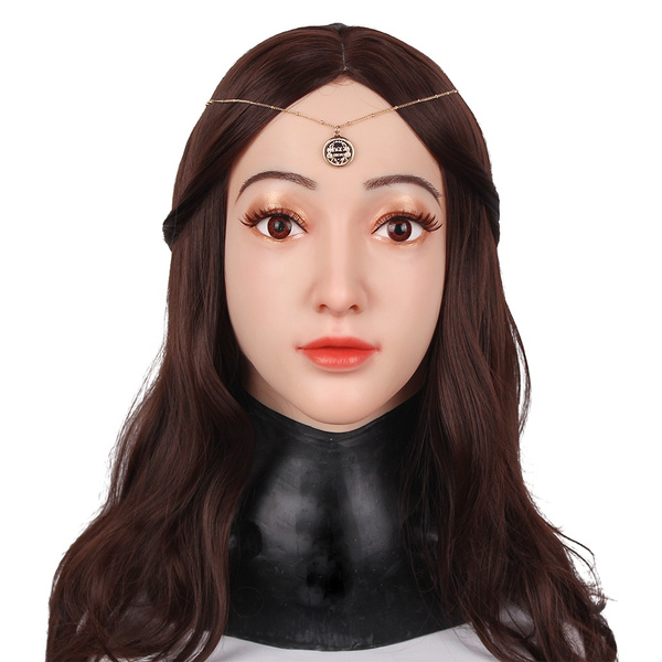 Cute Female Disguise Head Face Mask Silicone Beautiful Girl Mask Very ...