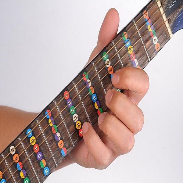 Guitar Fretboard Notes Map Labels Sticker Fingerboard Fret Decals for 6 ...