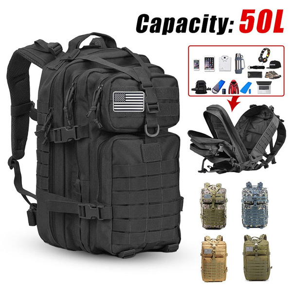 50L Large Capacity Men Army Military Tactical Backpack 3P Softback ...