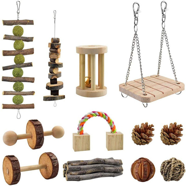 12 Pack Hamster Chew Toys Gerbil Rat Guinea Pig Chinchilla Chew Toys ...